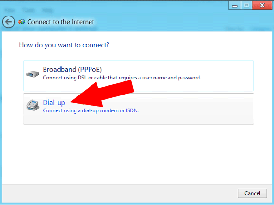 Windows 8 - Configure Dial-Up Manually - TOAST.net